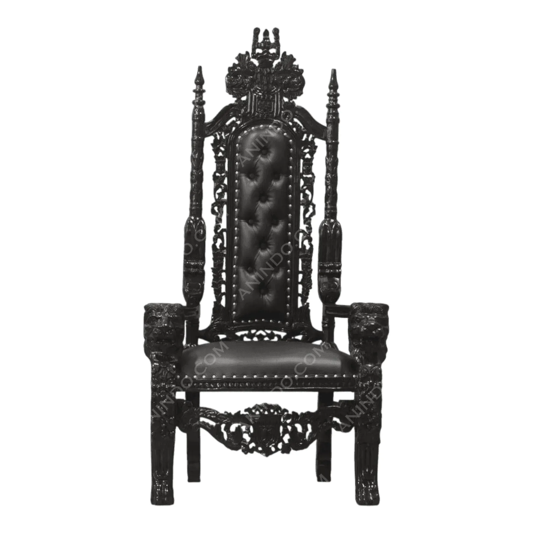 Midnight Gothic Lion Throne - Indonesia Furniture