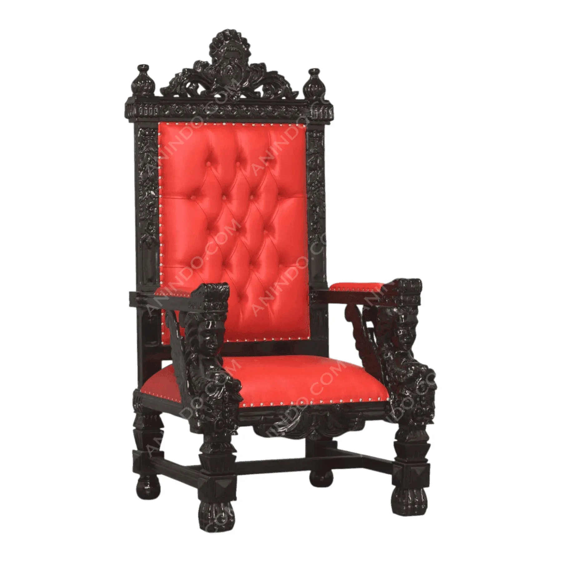 Gothic Throne Chair (Black & Red) - Indonesia Furniture
